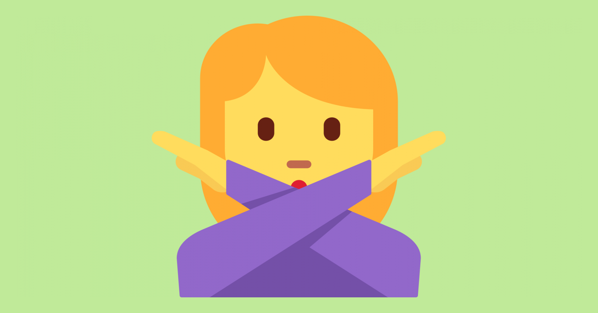 🙅‍♀️ woman gesturing NO Emoji - Meaning and Copy-and-Paste Button
